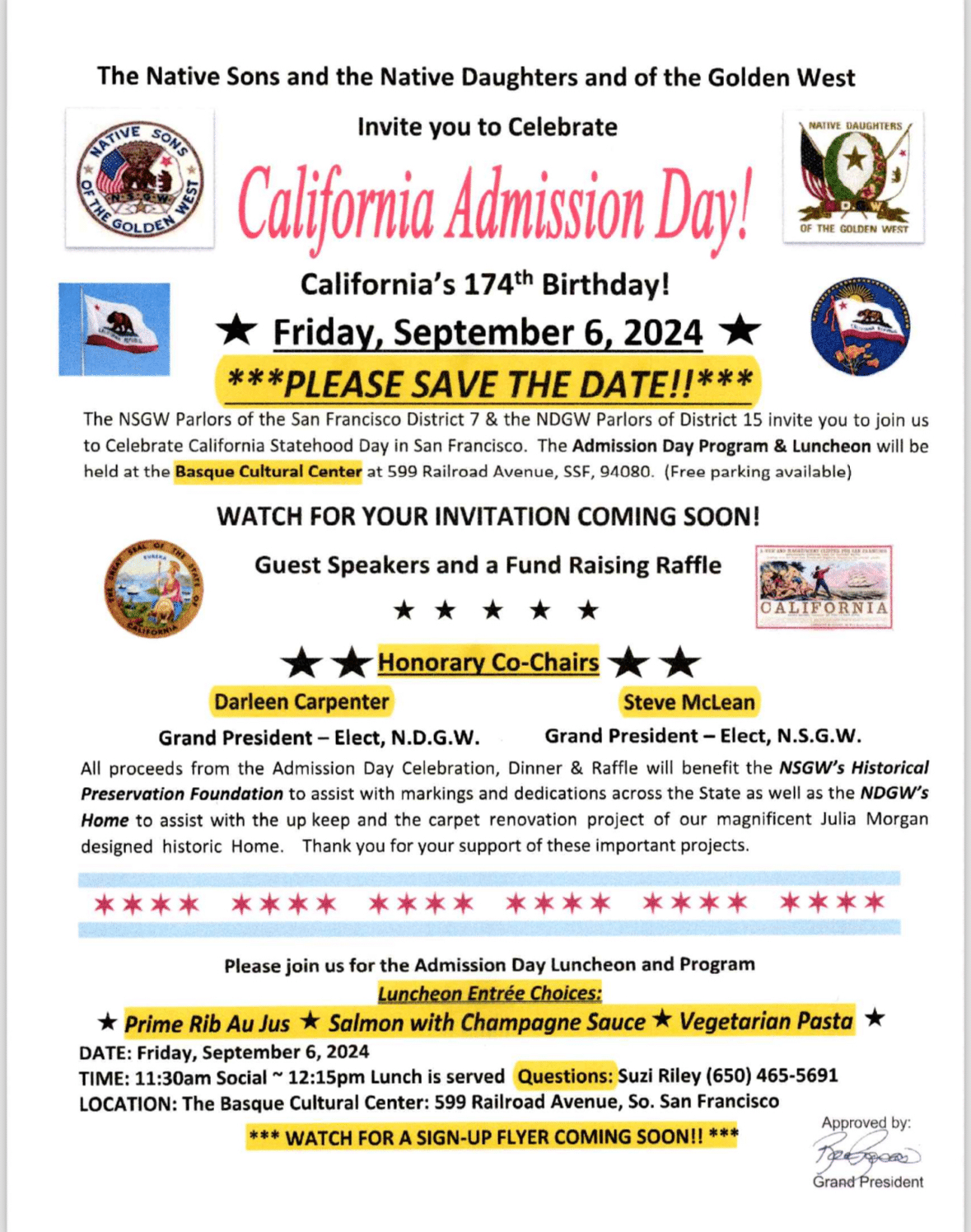 Admissions Day Celebration - NSGW